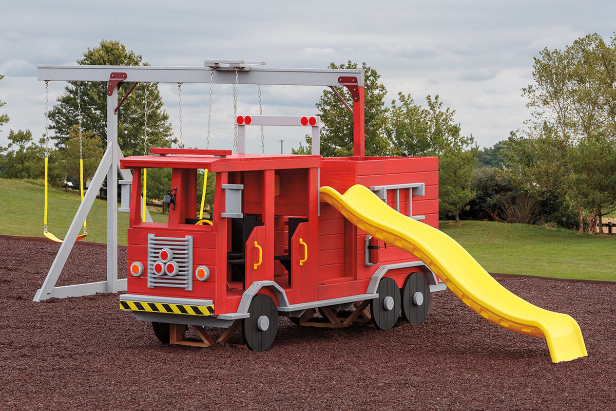 Outdoor Wooden Fire Truck Playset #500 | Innovative Playtime